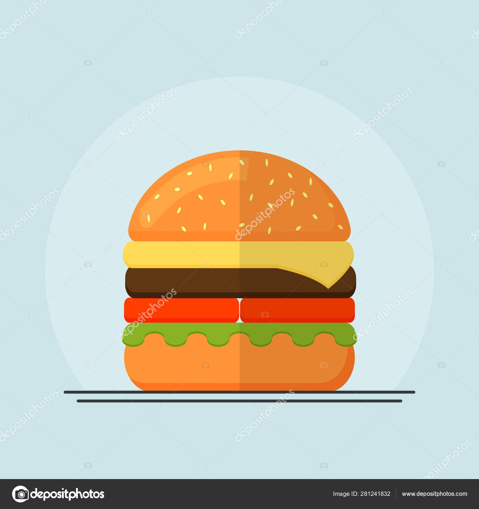Vector burger icon for restaurant or cafe — Stock Vector © thkatefox ...