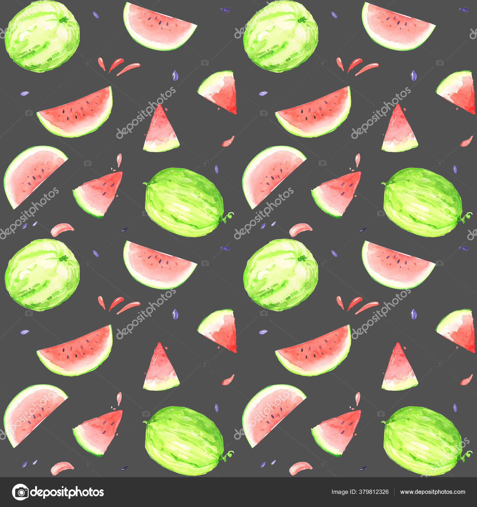 Watermelon Summer Slice Juice Slice Tasty Red Green Striped Sweet ...