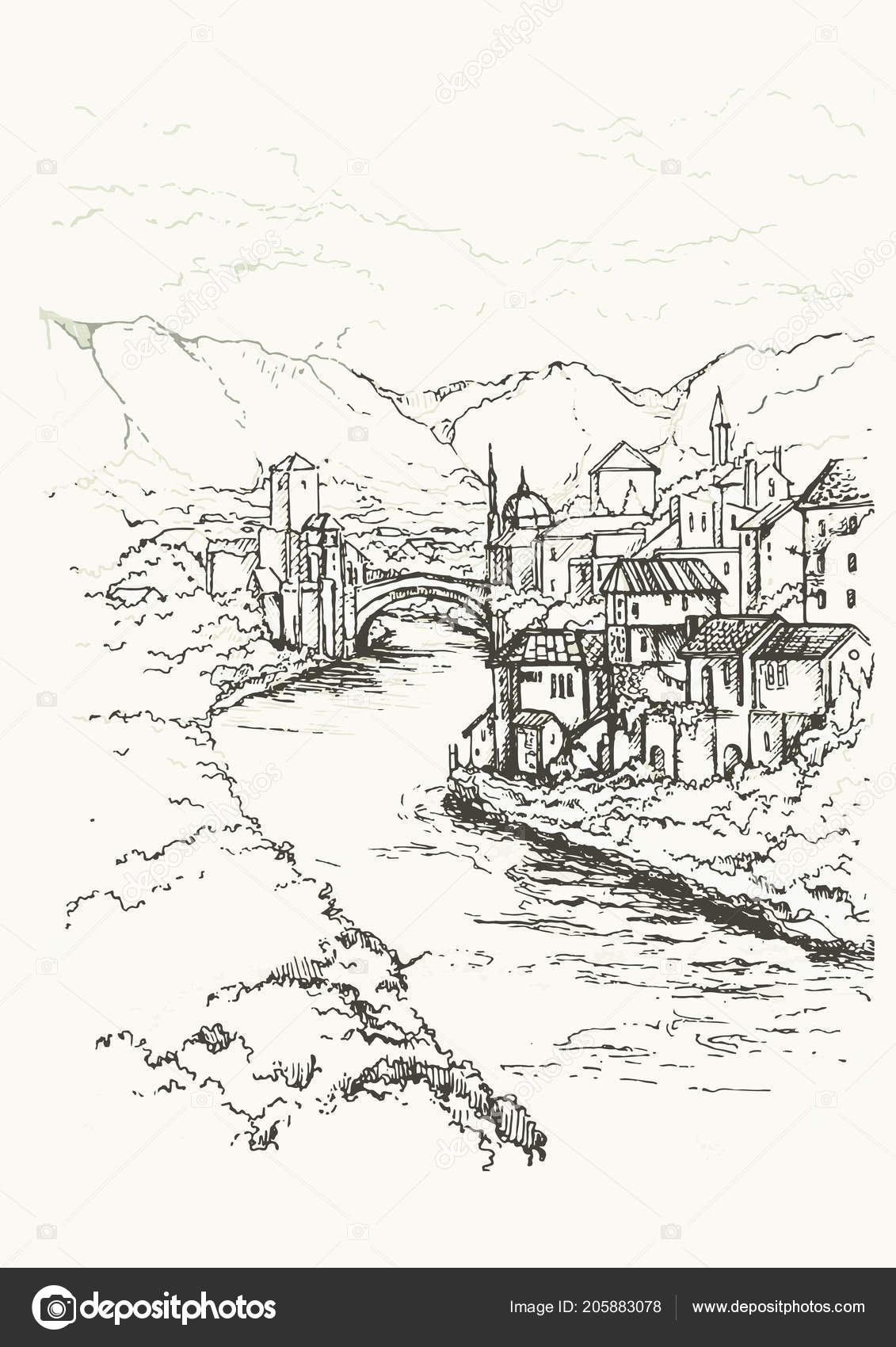 Mostar Bosnia Herzegovina Old Bridge Stari Most Emerald River Neretva ...