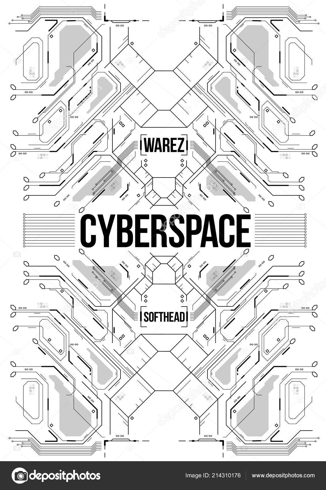 Cyberpunk futuristic poster. Tech Abstract poster template. Modern ...