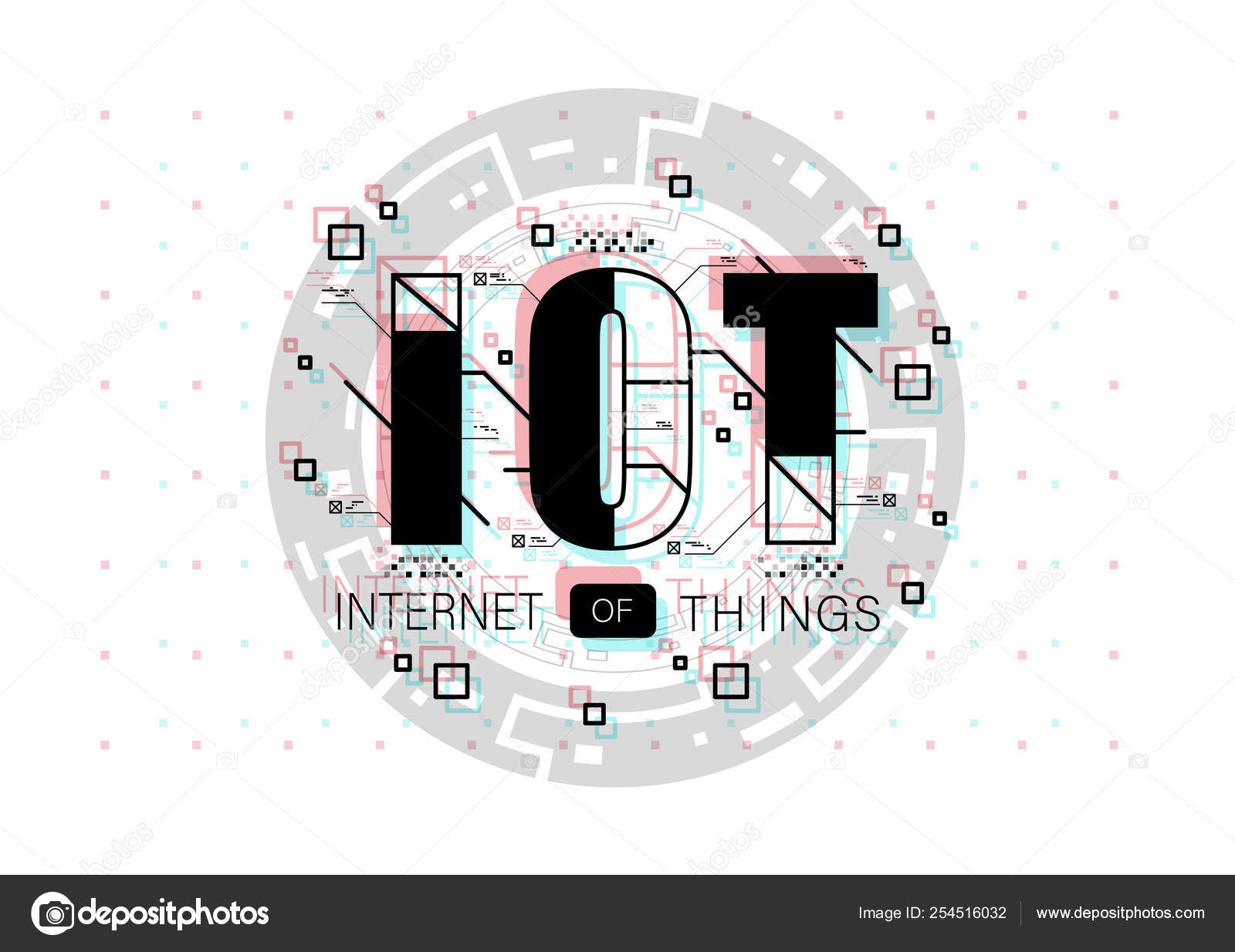 IOT. Conceptual Layout with HUD elements for print and web. Lettering ...
