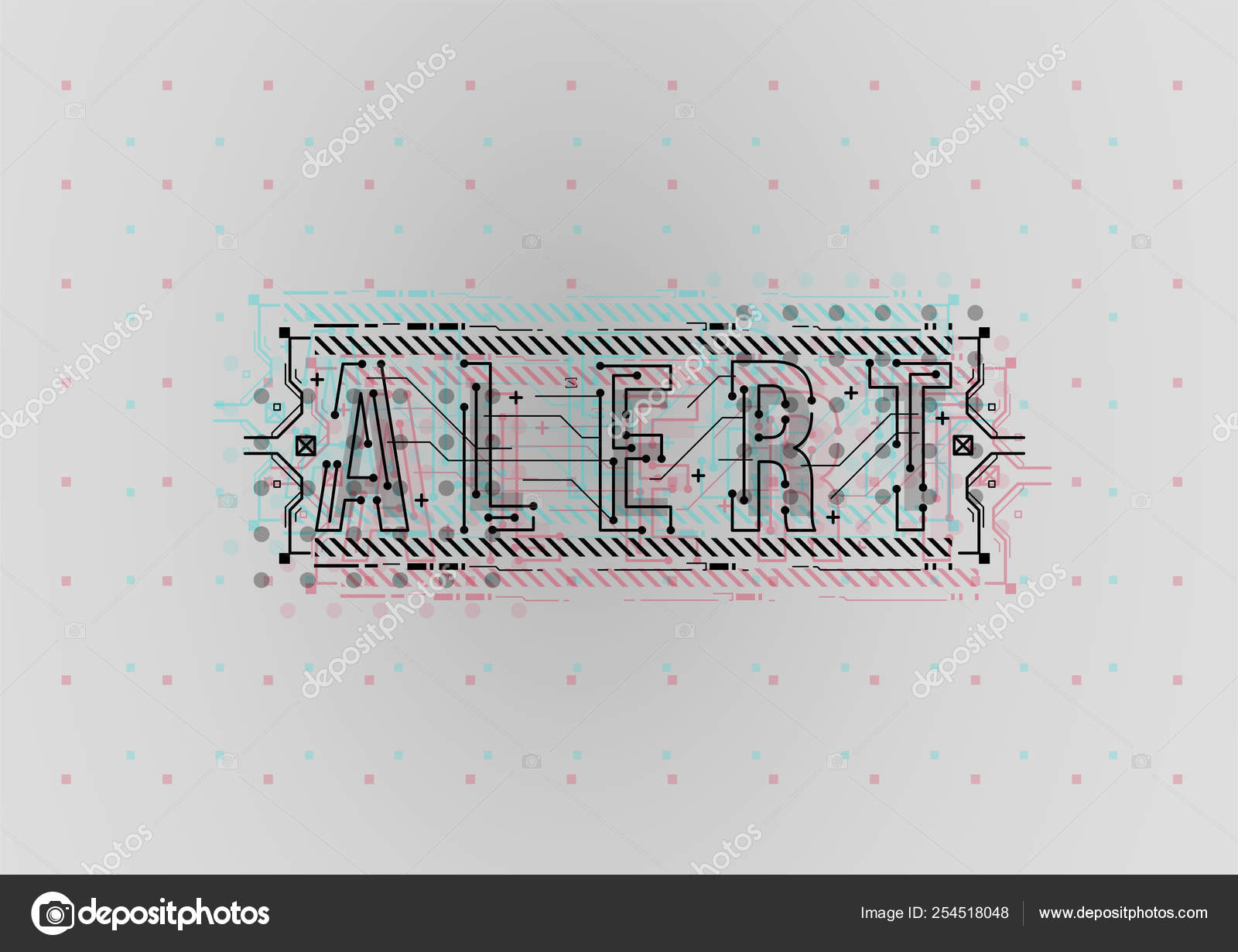 Alert. Conceptual Layout with HUD elements for print and web. Lettering ...