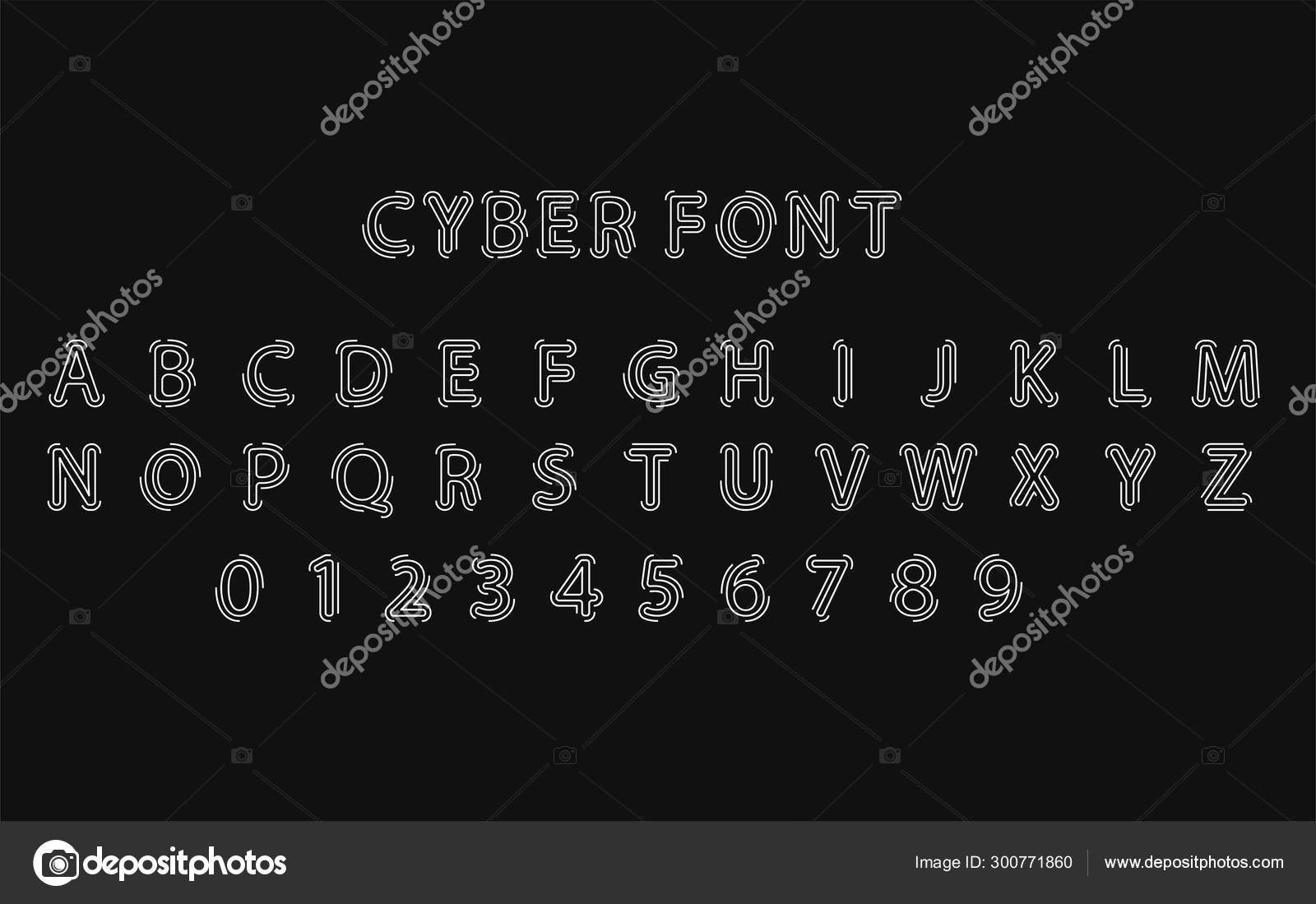 Futuristic vector Font design. Letters and Numbers for web and app ...