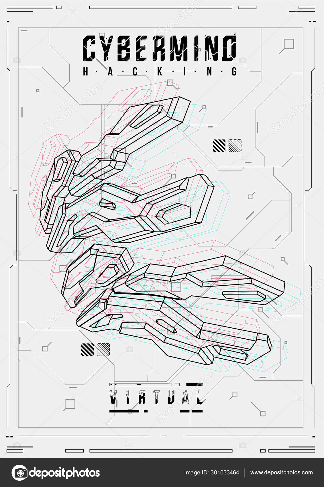 Cyberpunk futuristic poster. Retro futuristic poster template. Tech ...