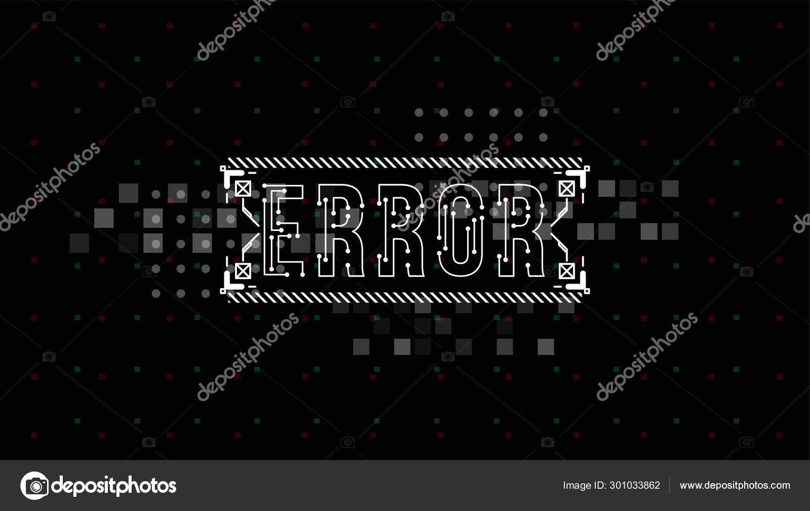 Error. Conceptual Layout with HUD elements for print and web. Lettering ...