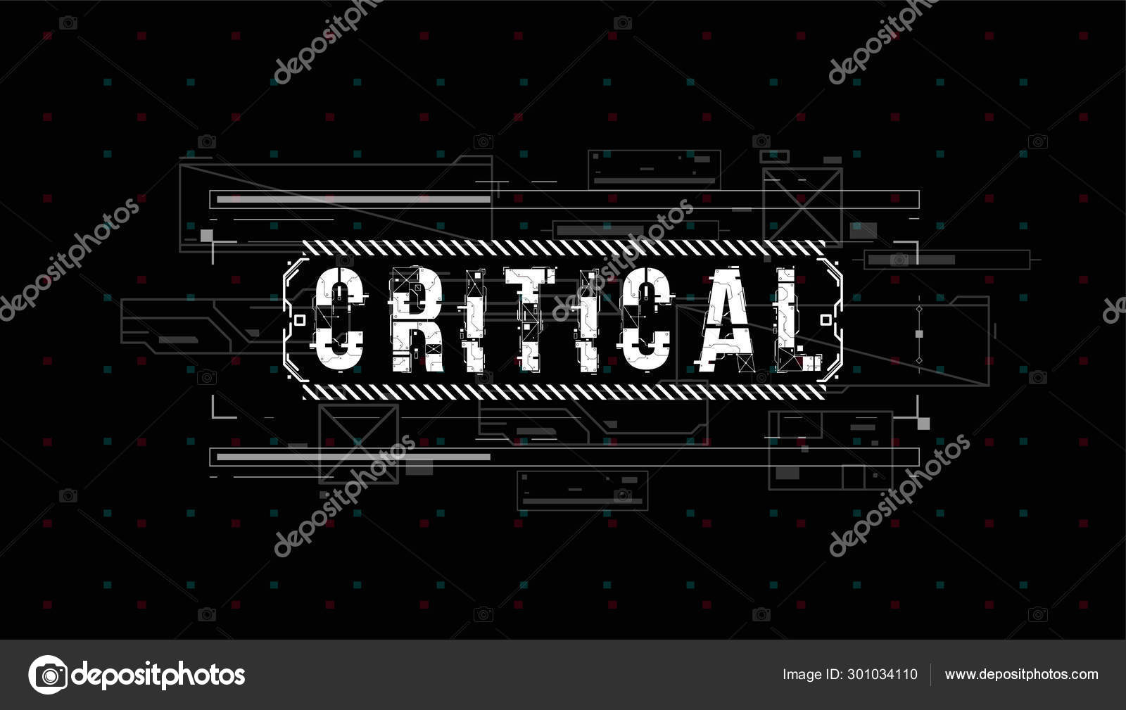 Crítico. Layout conceitual com elementos HUD para impressão e web ...