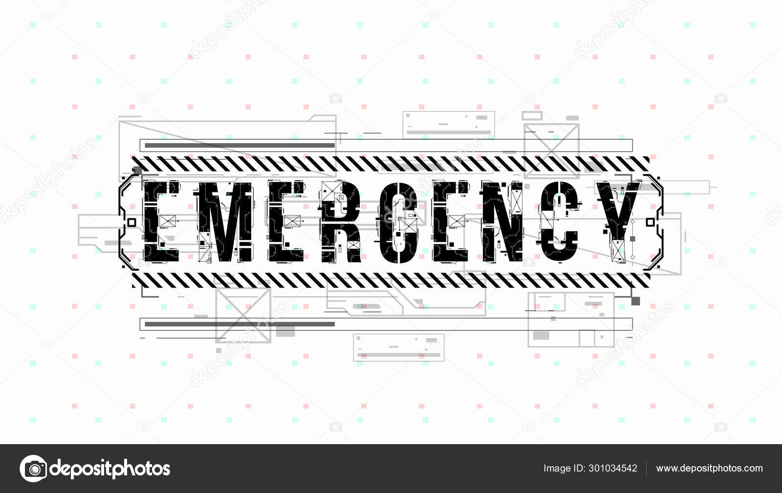 Emergency. Conceptual Layout with HUD elements for print and web ...