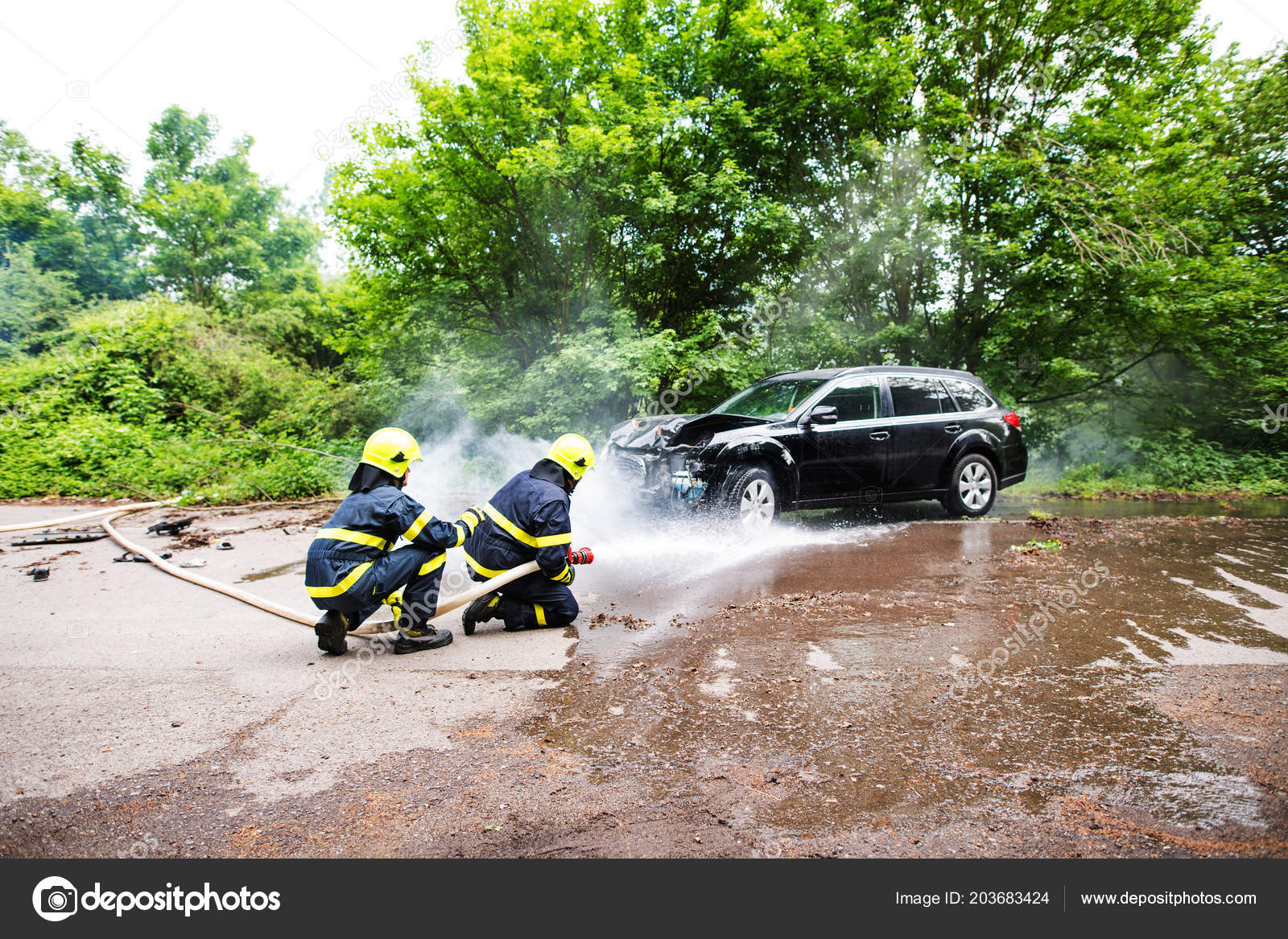 Green Car Crash (green Burning Car I)