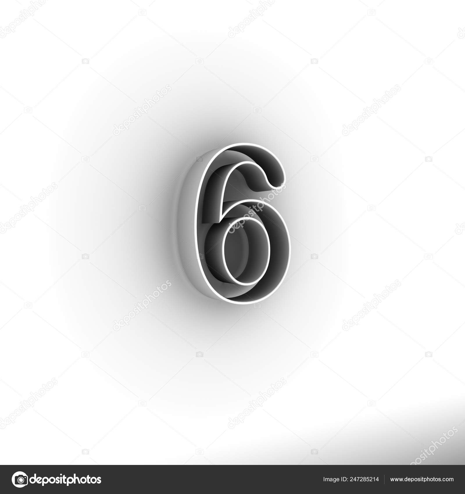 Design Numbers Six White Background Illustration — Stock Photo ...