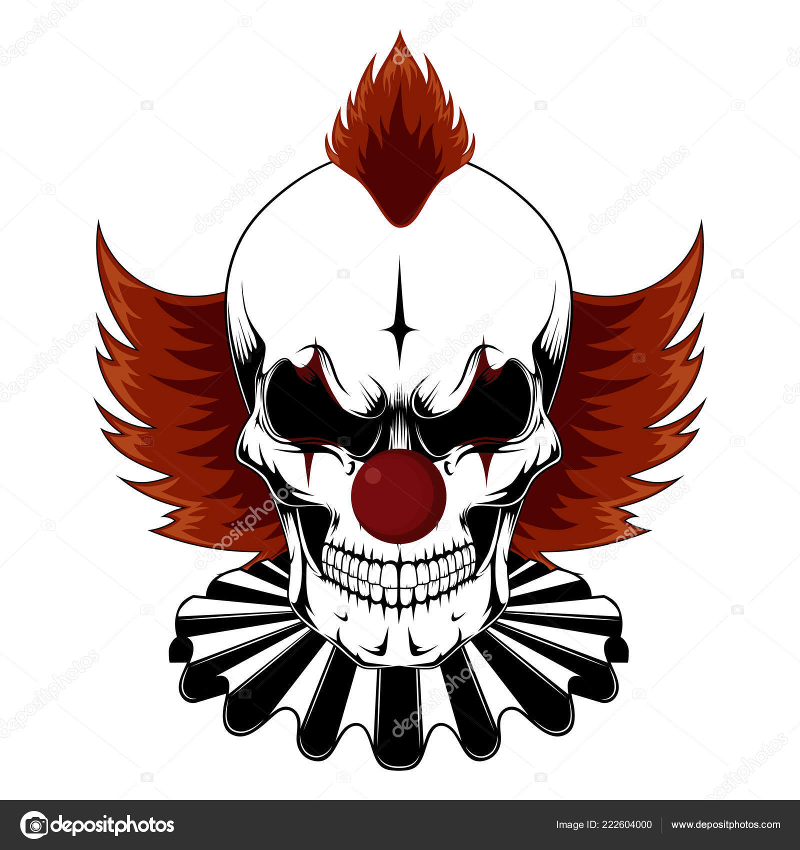 Evil Clown Skull Drawings