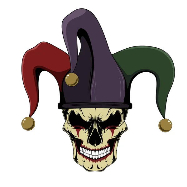 Evil Jester Skull Drawing