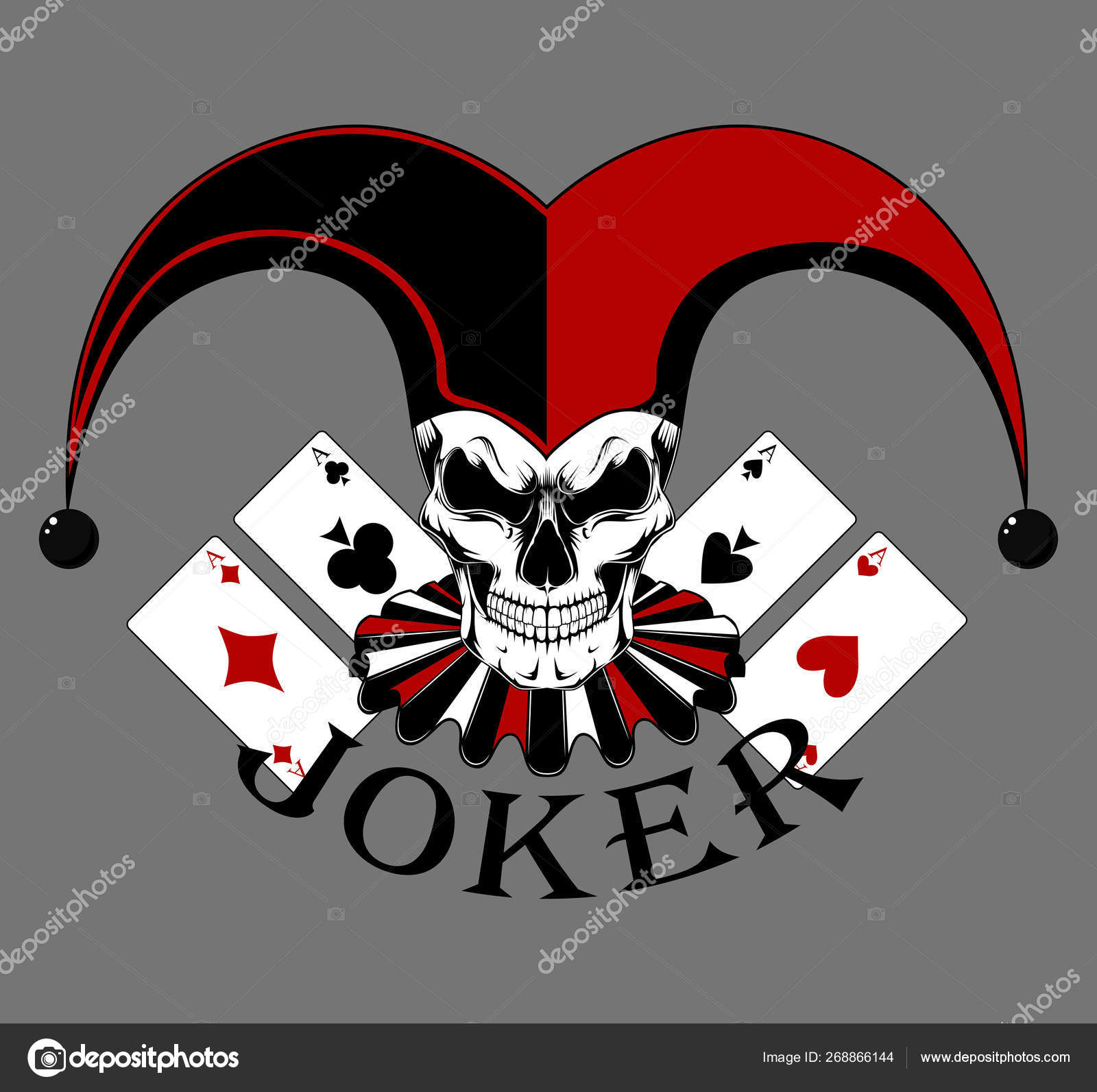 Skull Joker Card