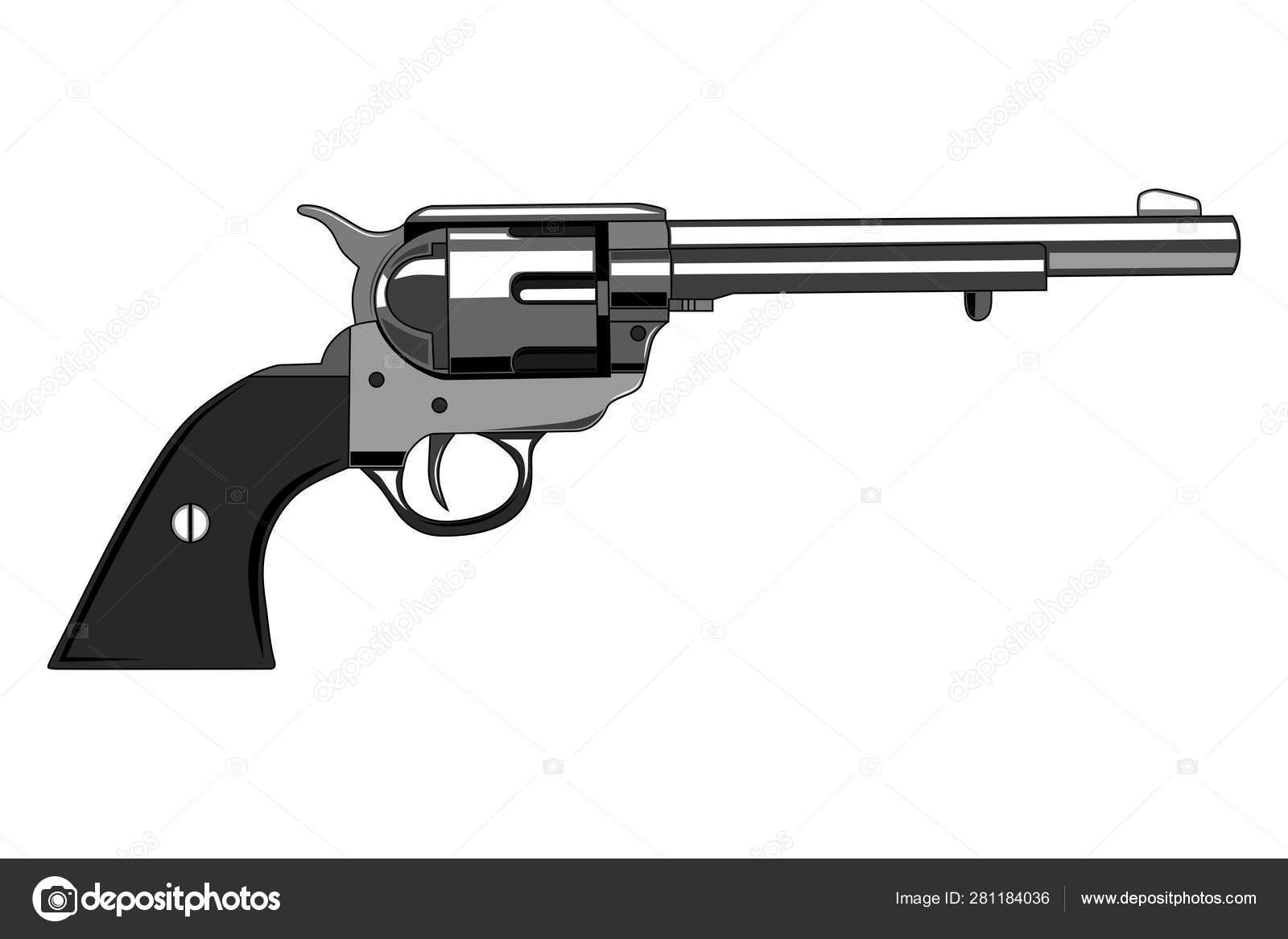 Vector Image Revolver Image White Background Stock Vector Image by ...