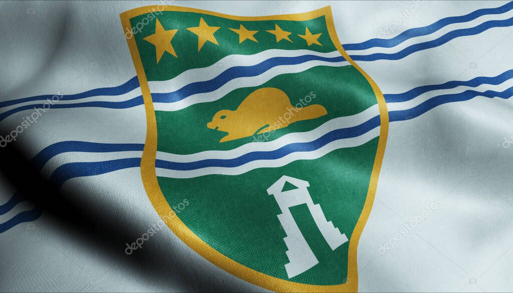 3D ondeando la bandera de la ciudad de Canadá de Surrey 2023