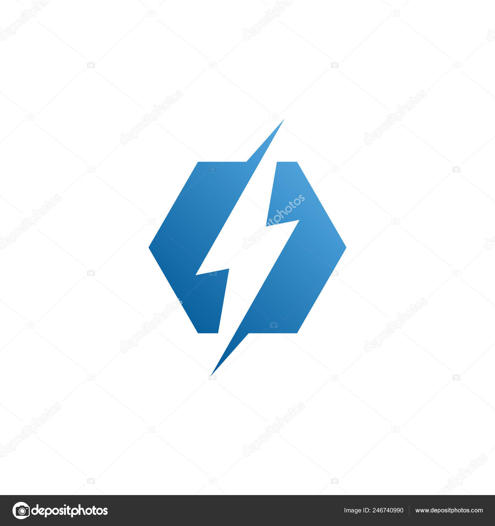 Modern Electrical Blue Lightning Bolt Icon Stock Vector by ©light ...
