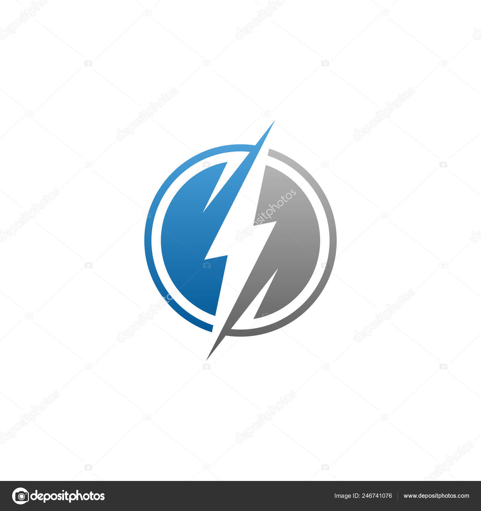 Modern Electrical Blue Lightning Bolt Icon Stock Vector by ©light ...