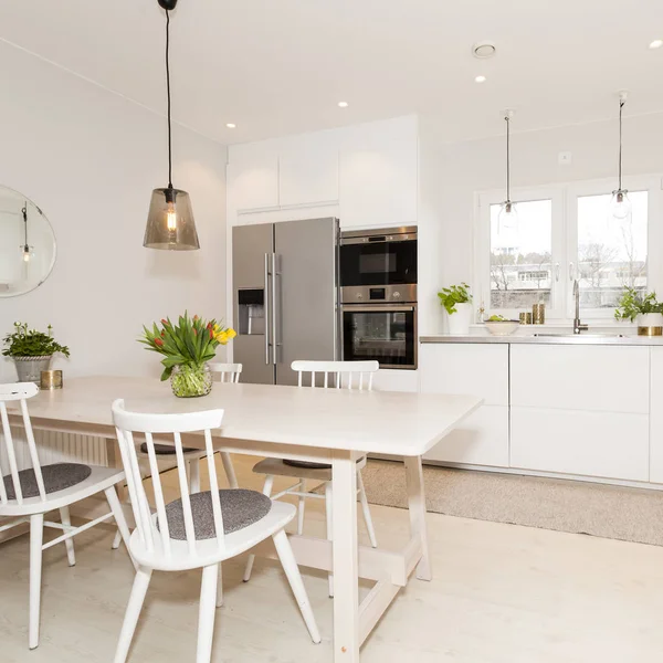 Fancy Kitchen Interior Kitchen Table Chairs — Stock Photo ...