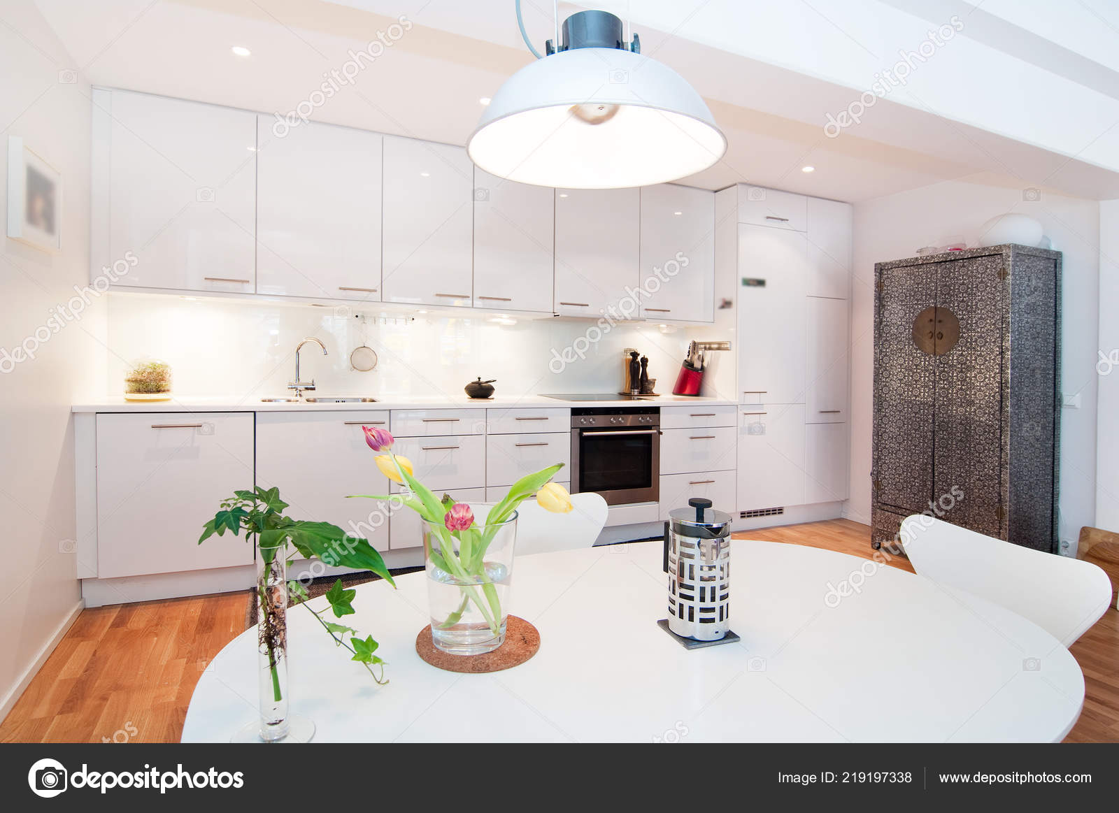 Modern Kitchen Interior Background Stock Photo by ...