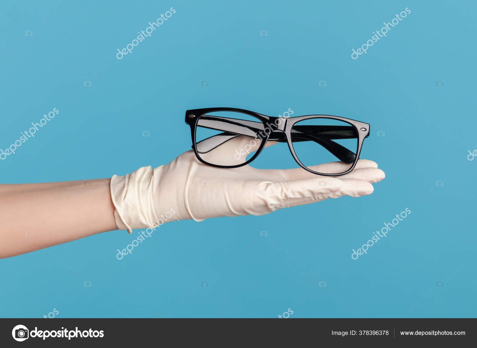 Profile Side View Closeup Human Hand White Surgical Gloves Holding ⬇ ...