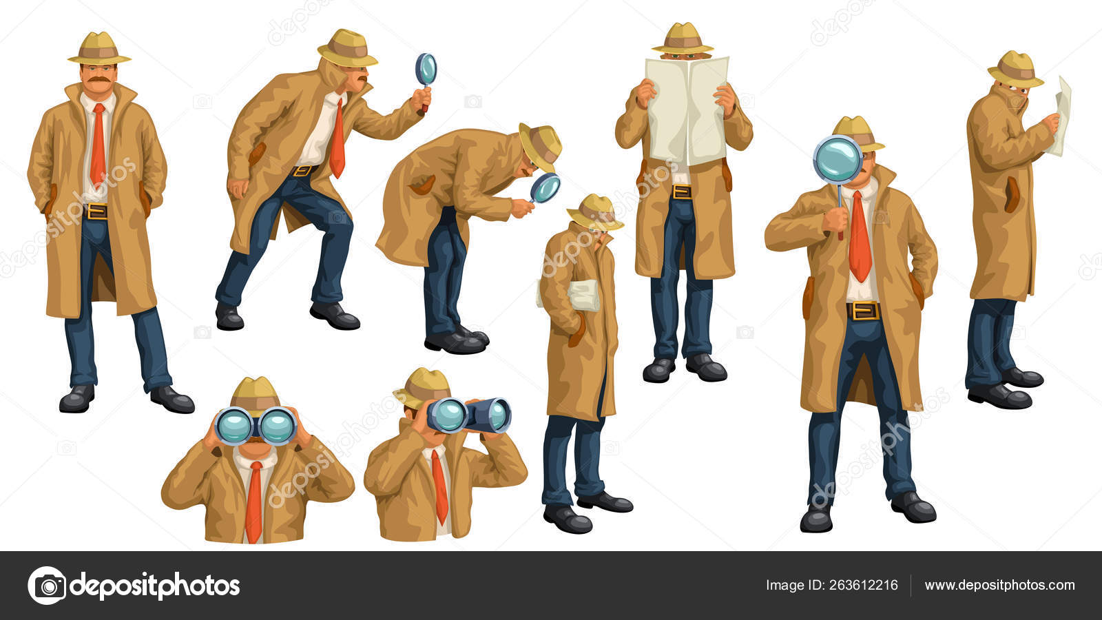 Spy set on white Stock Vector Image by ©IfH85 #263612216
