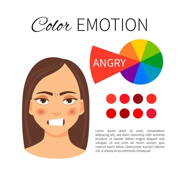 Vector Infographics Color Emotions Influence Blue Color Portrait Girl ...