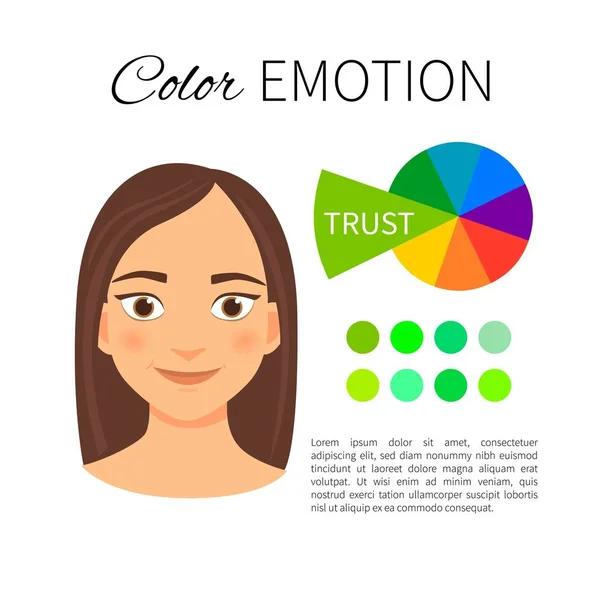 Vector Infographics Color Emotions Influence Blue Color Portrait Girl ...