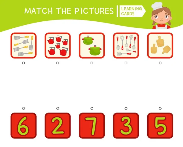 Counting Educational Children Game Math Kids Activity Sheet Match ...