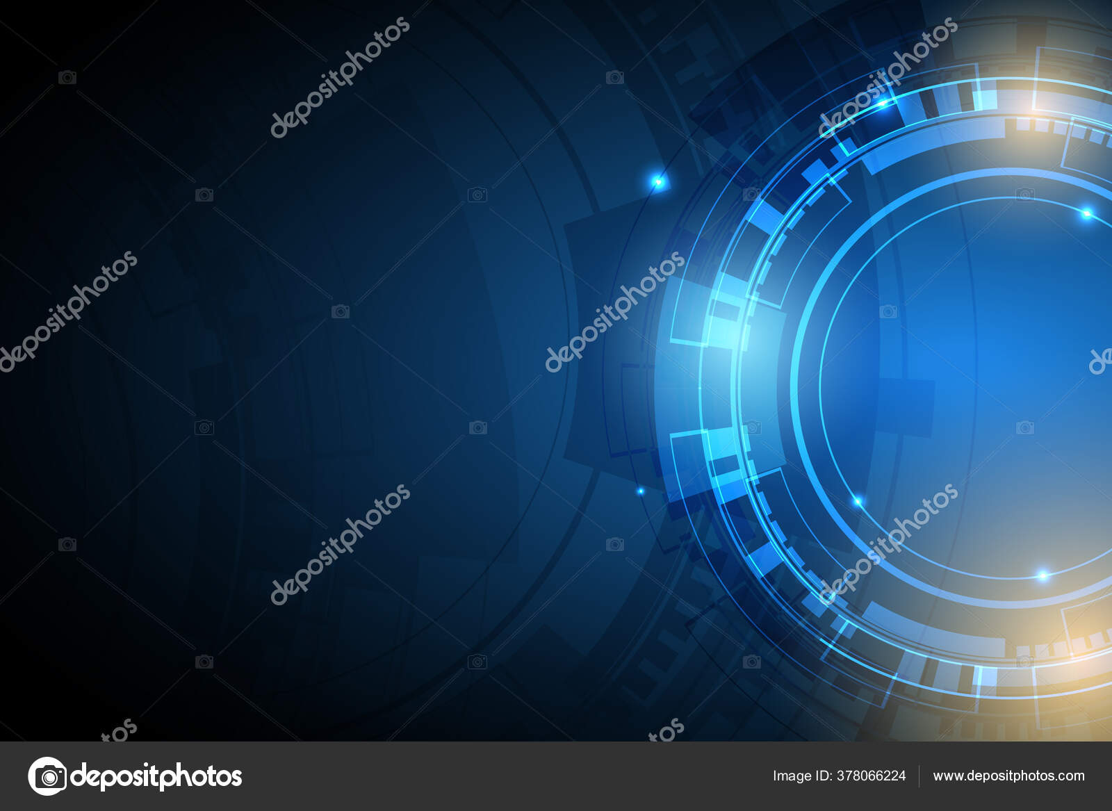Abstract Technology Background Orange Blue Sparkle Tech Circle Stock ...