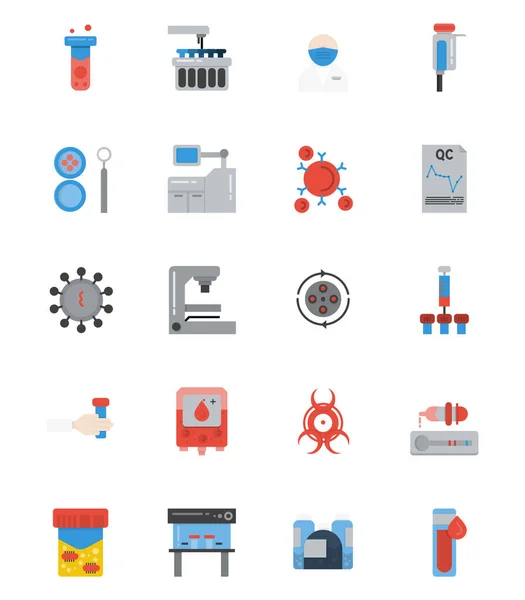 Medical Laboratory Outline Icons Set Concept Hospital Lab Icon Design ...