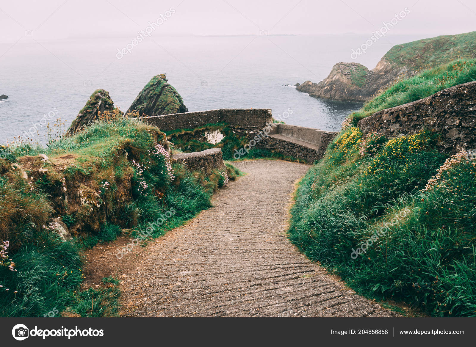 View Iconic Dunquin Harbour Pier Most Westerly Tip Dingle Peninsula ...