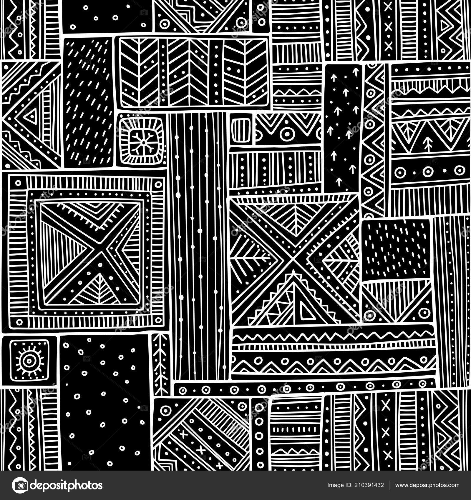 Tribal Seamless Pattern Boho Style Ethnic African Ornaments Can Printed