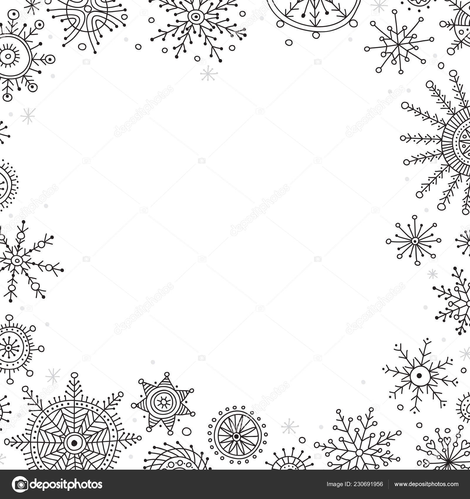 Christmas Ornaments Border Black And White