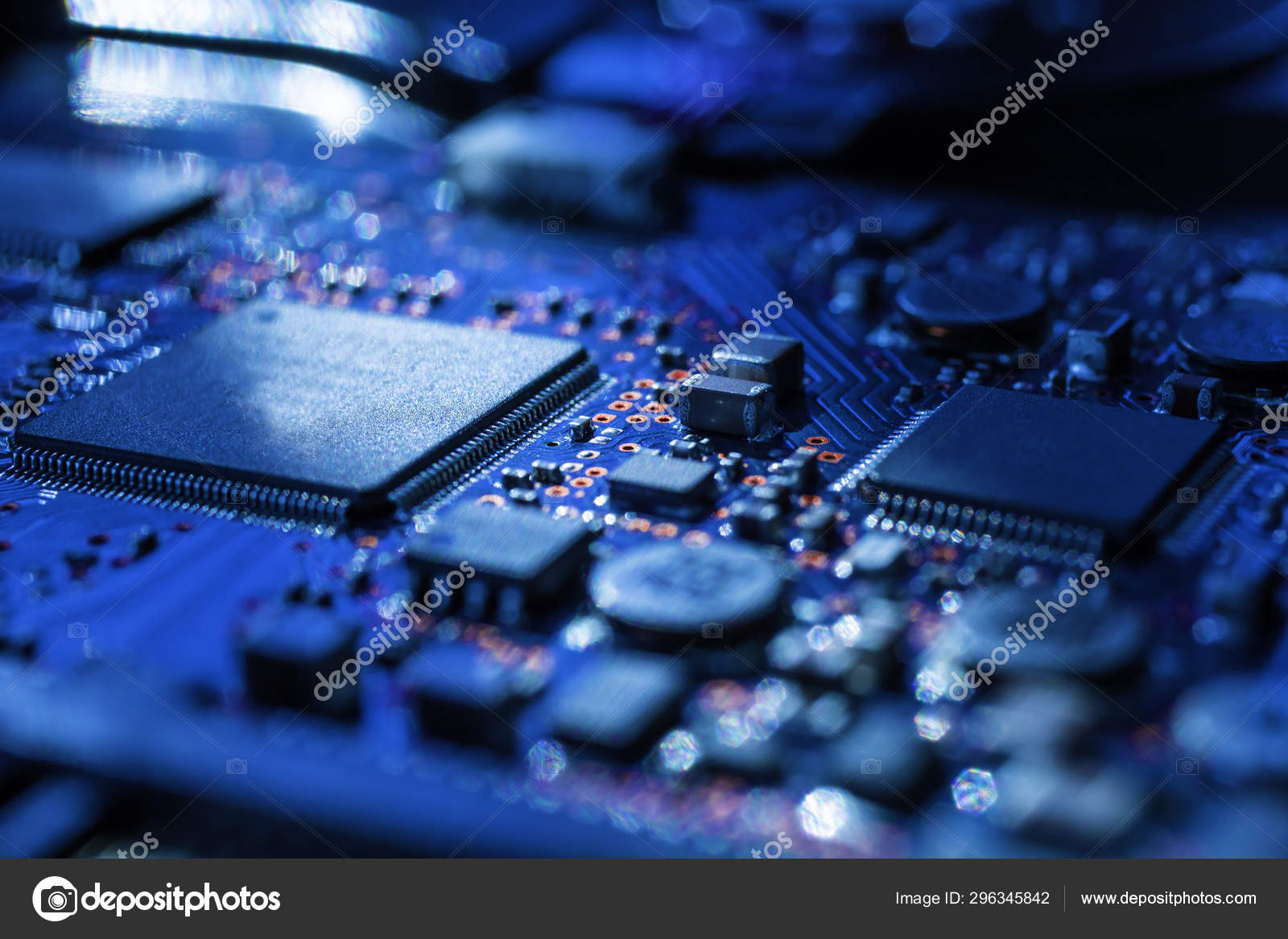 Circuit board.Motherboard digital chip. Electronic computer hardware ...