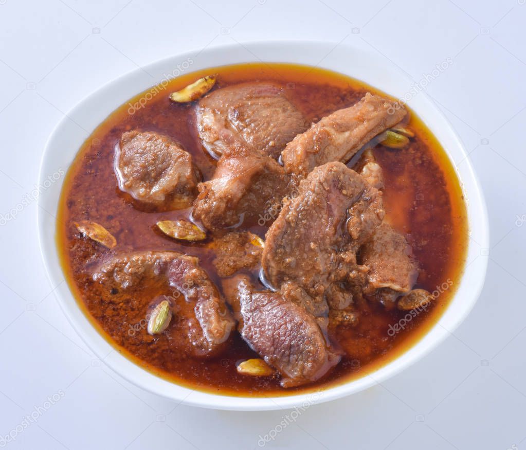 Mutton Korma, una deliciosa salsa o salsa espesa con carne de cordero y ...