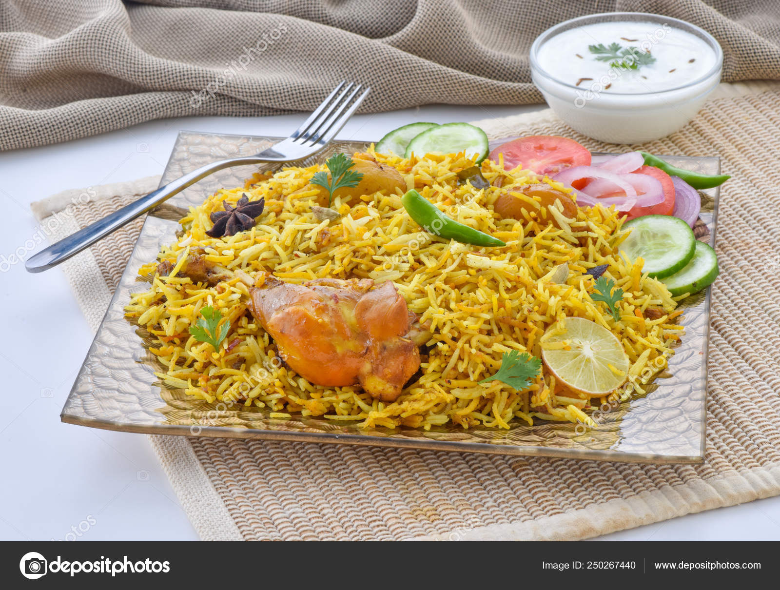 Chicken Biryani Platter Ready Eat Fresh Hot Chicken Biryani ⬇ Stock ...