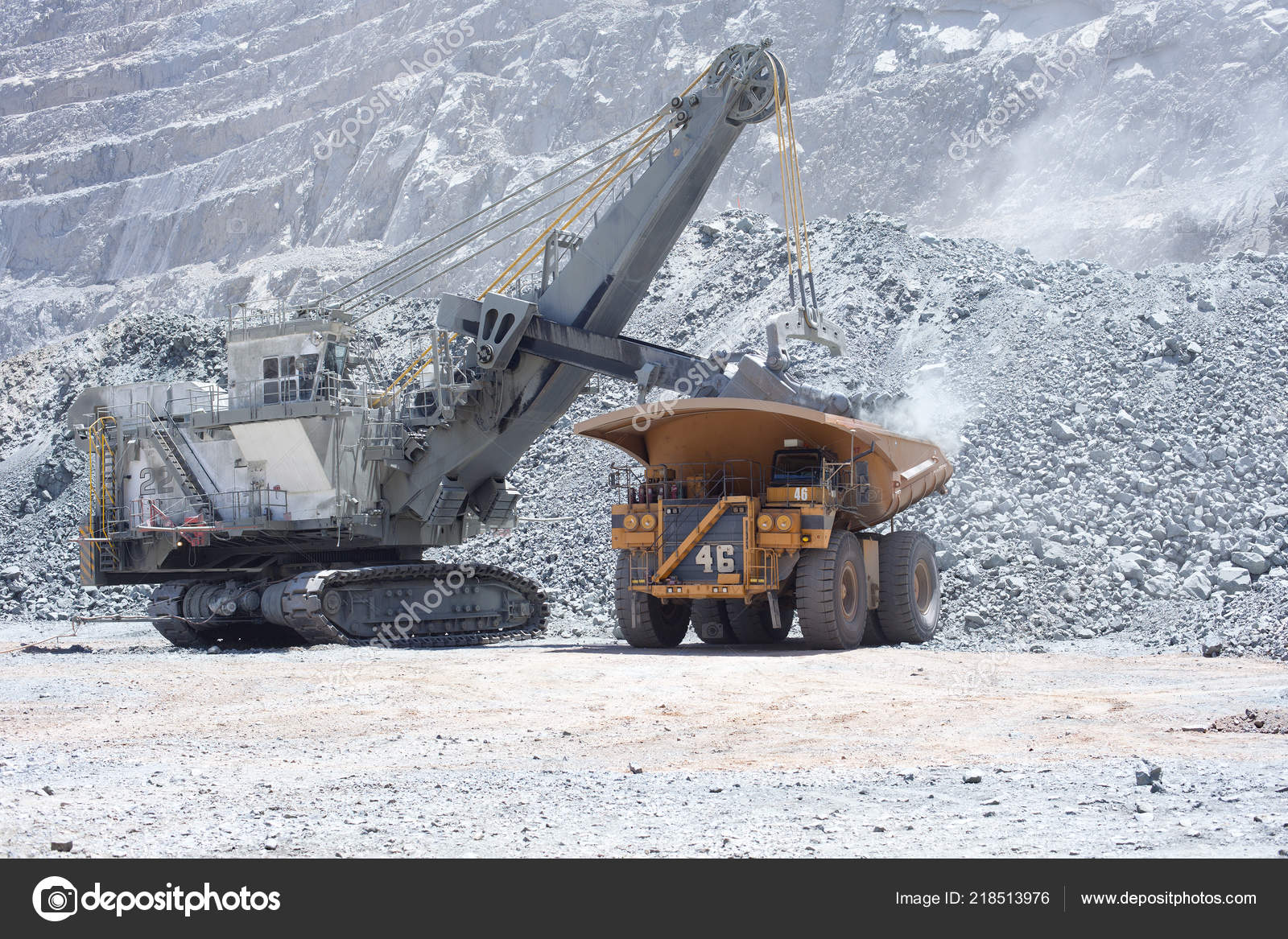 Backhoe Loading Dump Truck Open Pit Copper Mine — Stock Editorial Photo ...