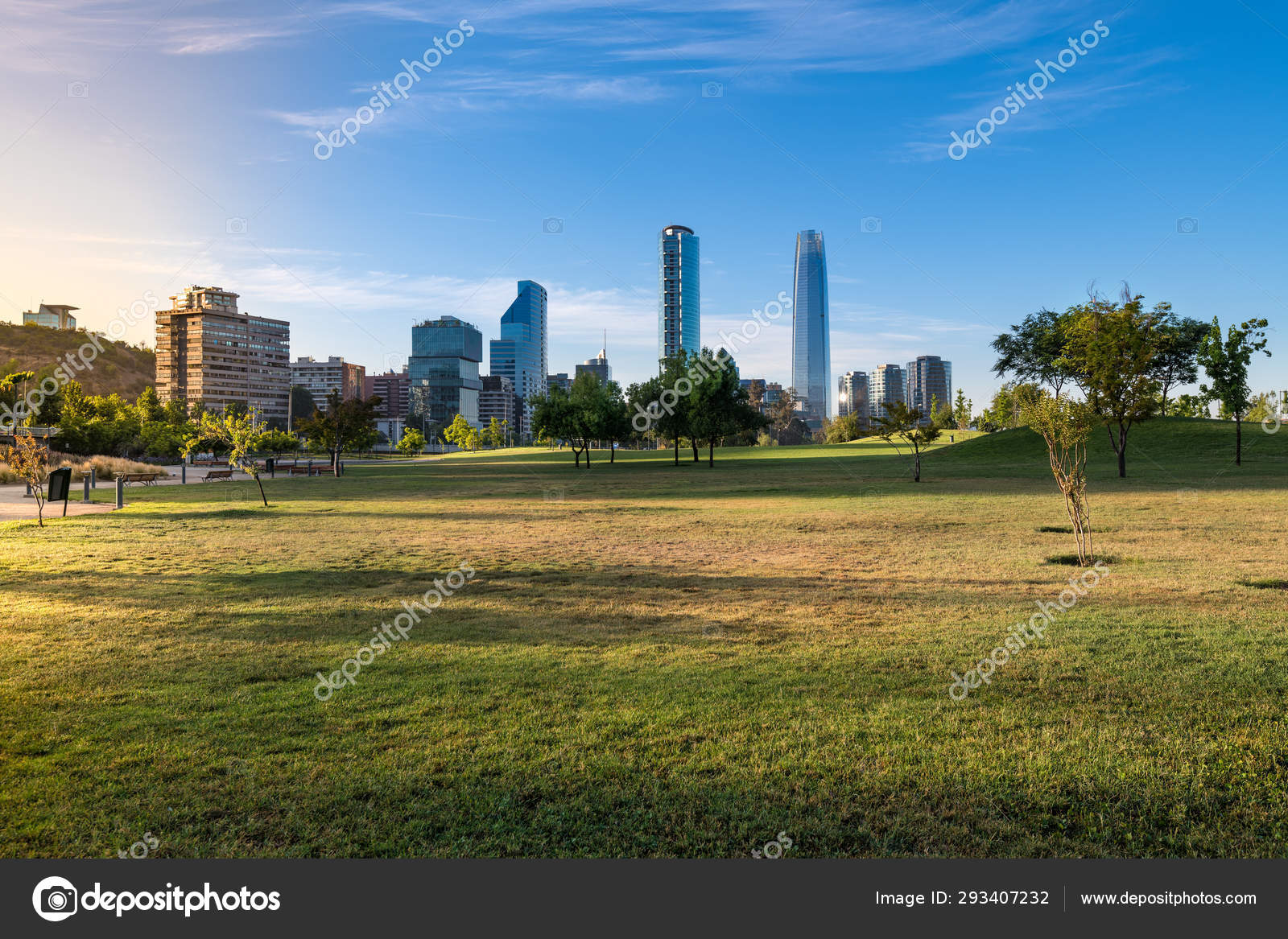 Skyline Buildings Vitacura Providencia Districts Parque Bicentenario ...