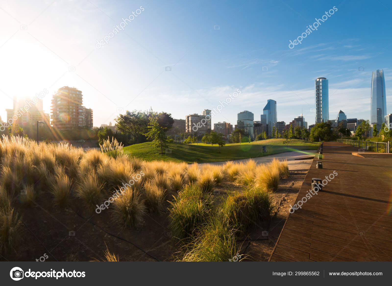 Skyline Edificios Los Distritos Vitacura Providencia Del Parque ...