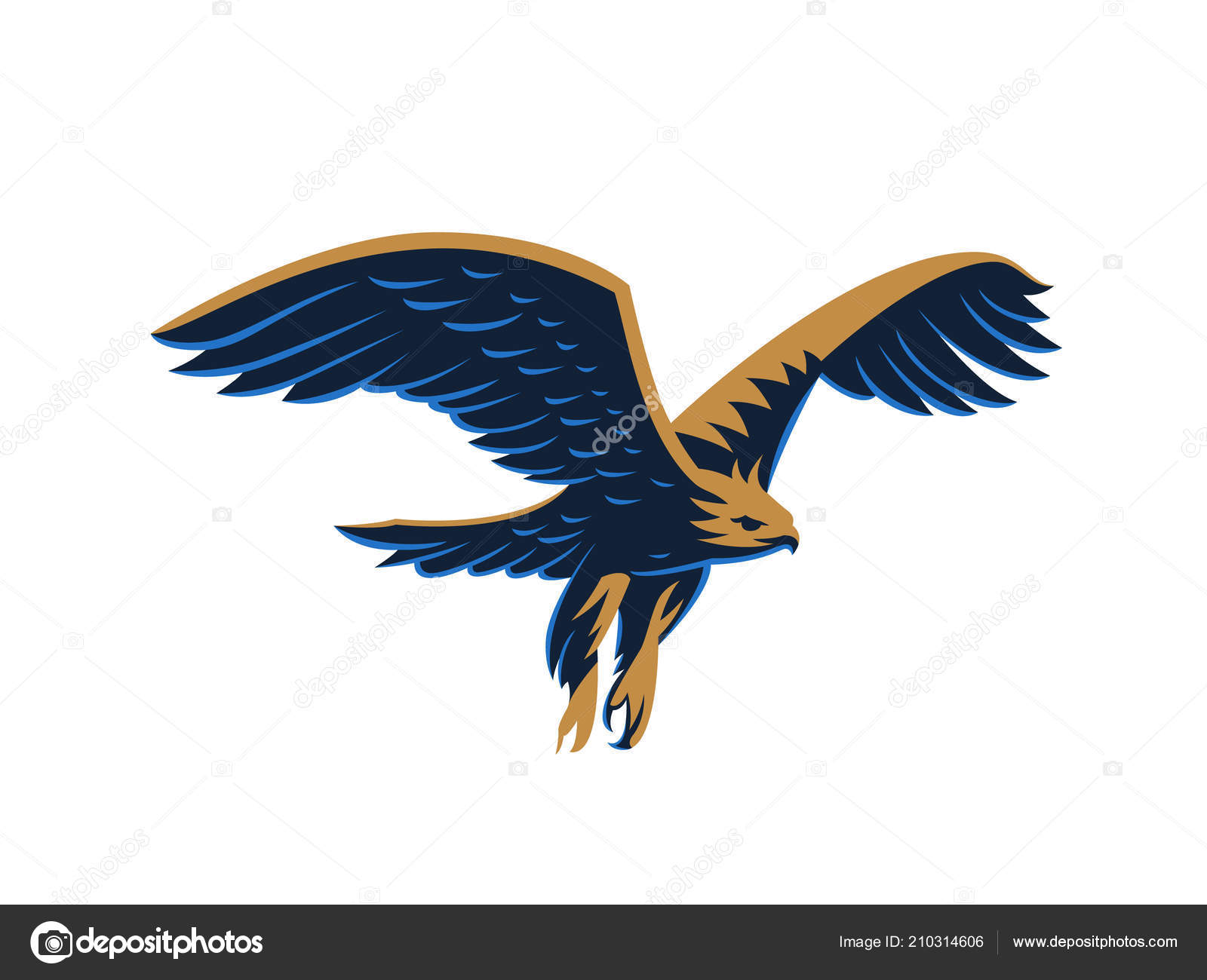 The flying eagle. Vector emblem. Stock Vector Image by ©Masterlevsha ...