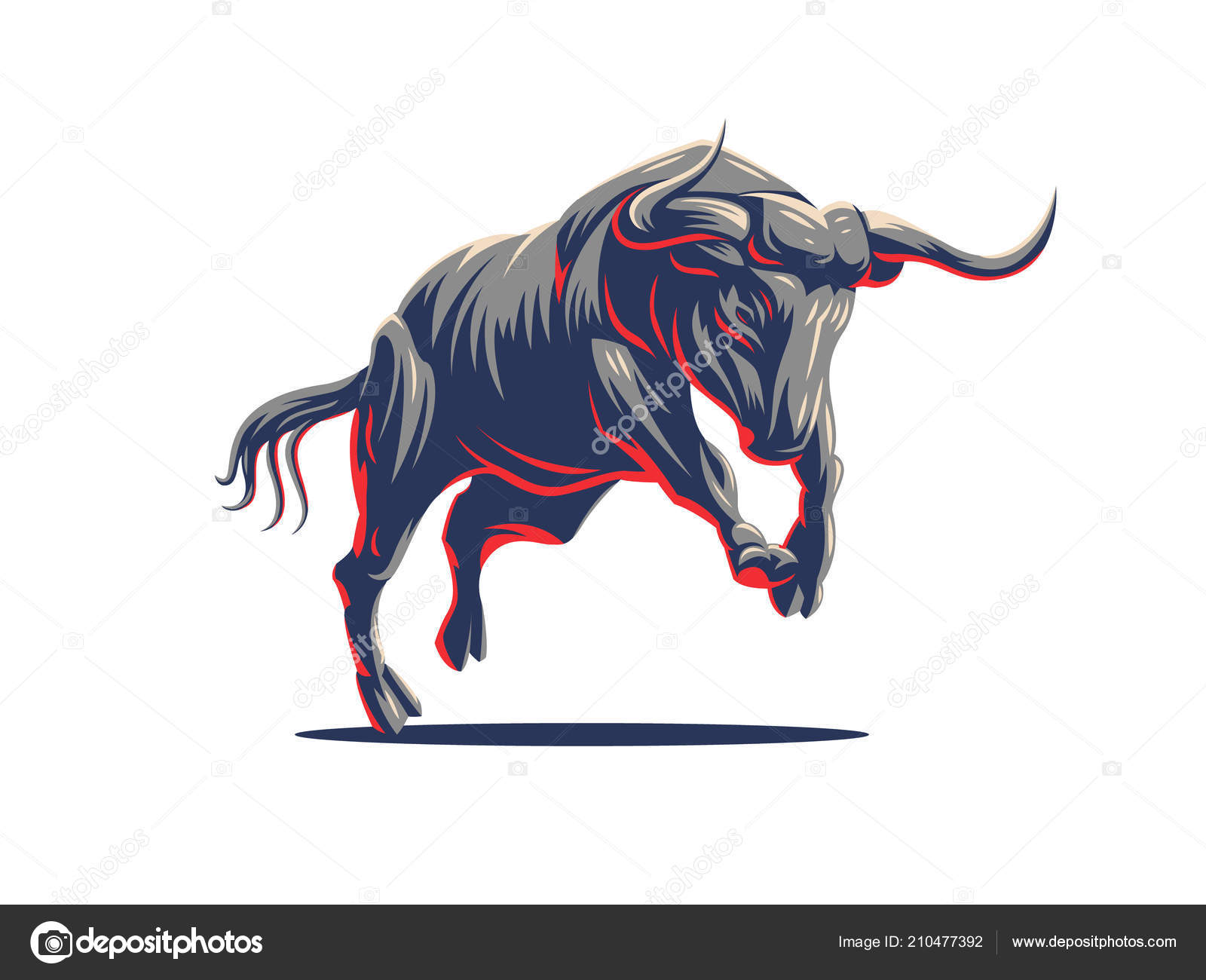 Bull. Vector logo. Stock Vector by ©Masterlevsha 210477392