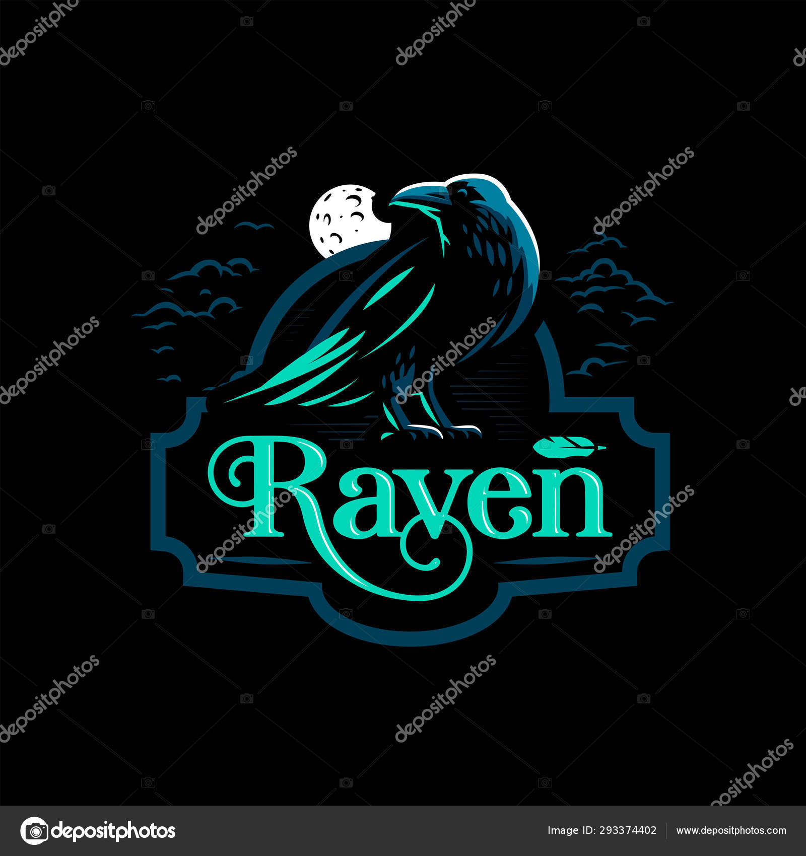 A raven is standing Stock Vector by ©Masterlevsha 293374402