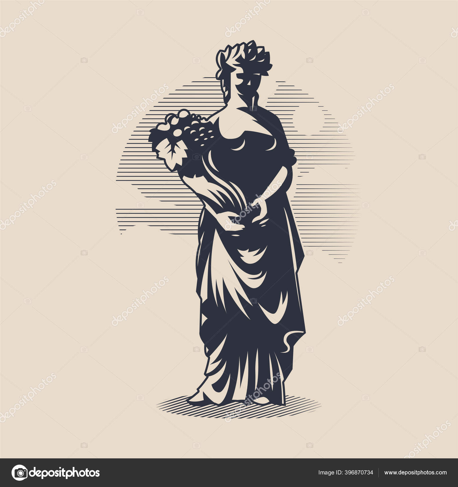 Goddess Demeter or Ceres Stock Vector Image by ©Masterlevsha #396870734