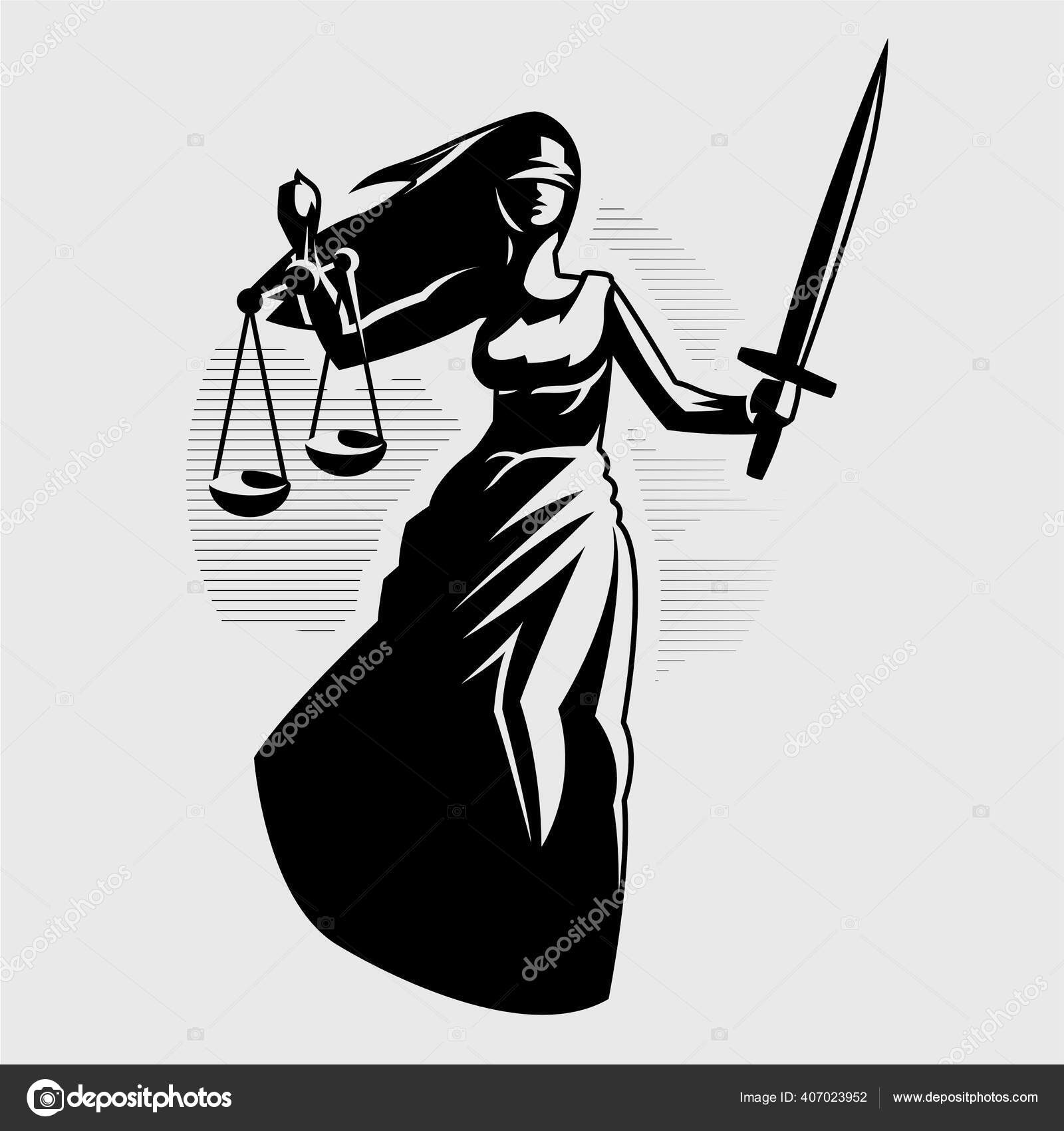 Goddess of Justice Themis. Stock Vector Image by ©Masterlevsha #407023952