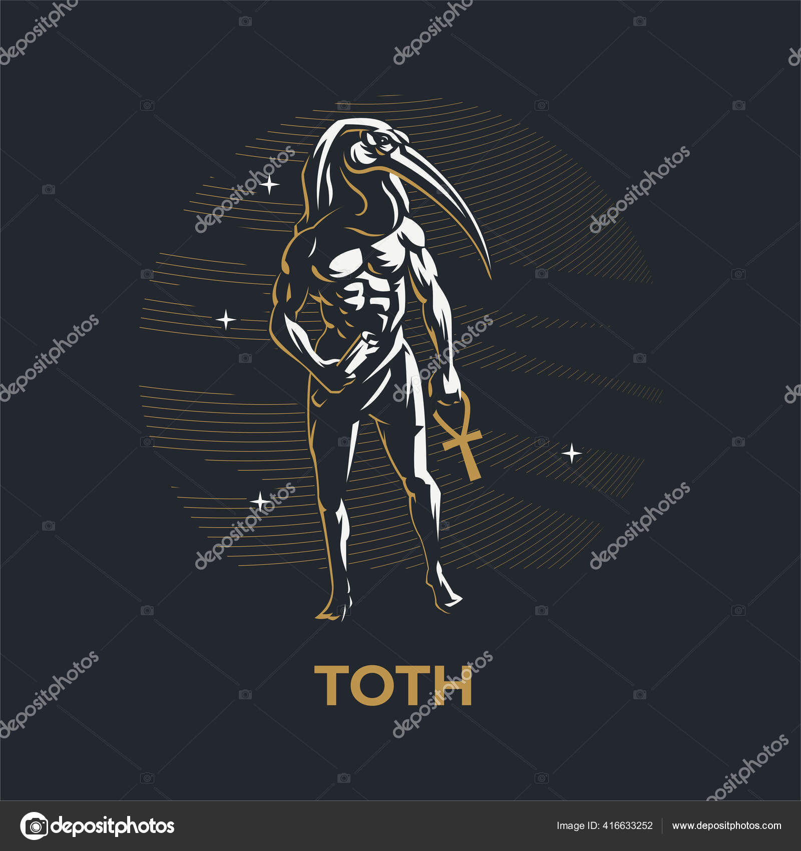 Egyptian god Thoth. Stock Vector Image by ©Masterlevsha #416633252
