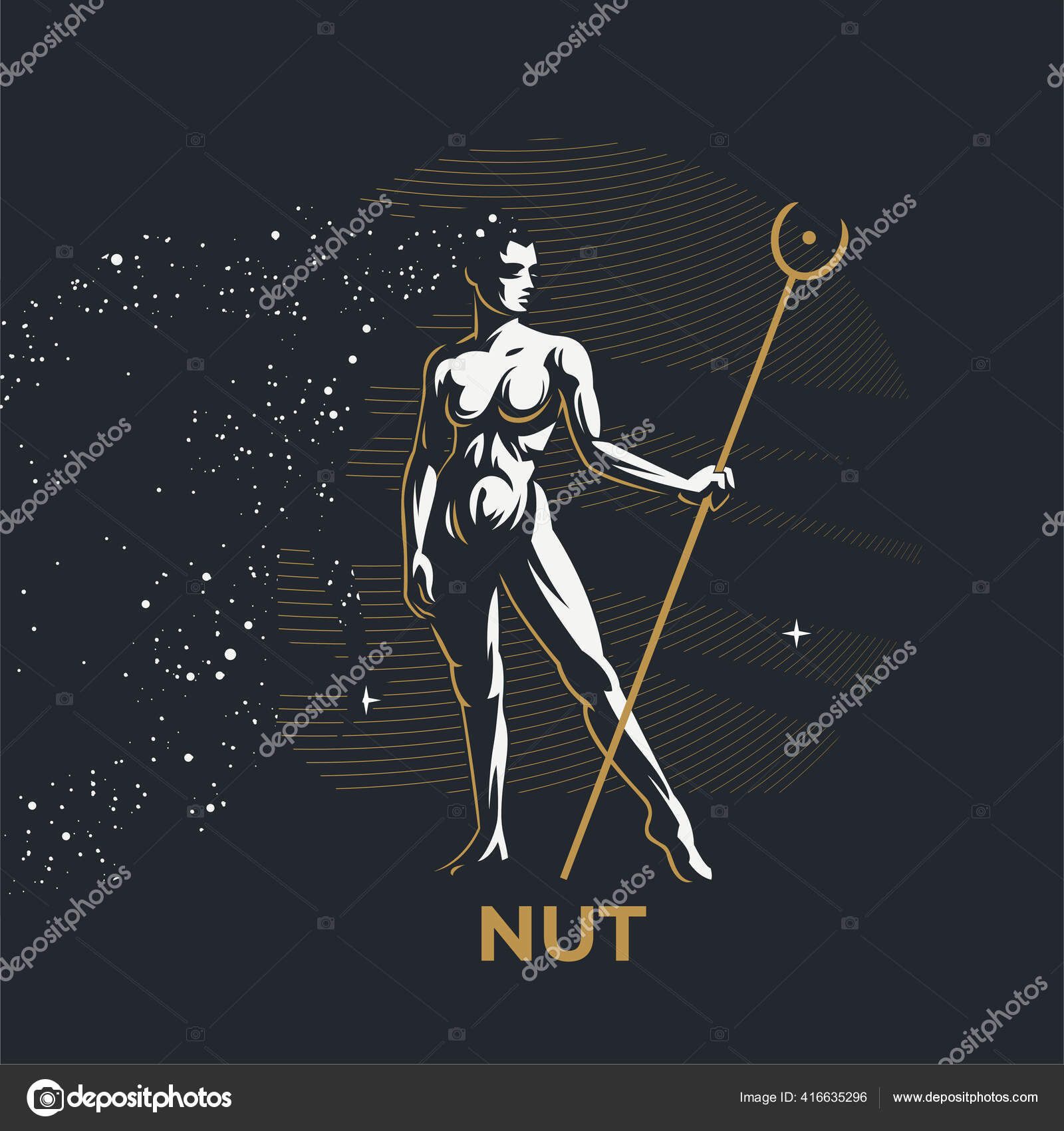 Egyptian goddess Nut. Stock Vector Image by ©Masterlevsha #416635296