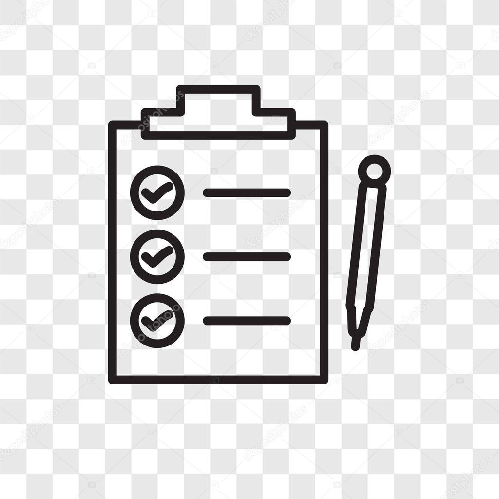 Check list vector icon isolated on transparent background, Check list ...