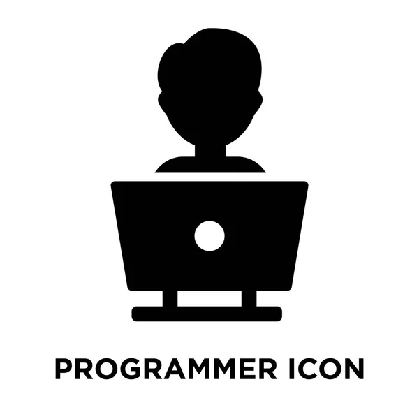 Vector Pictogram Businessman Working on Computer — Stock Vector ...