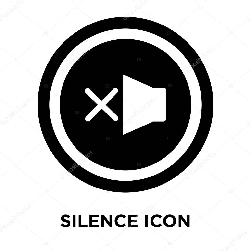 Silencio icono vector aislado sobre fondo blanco, logotipo concepto de ...