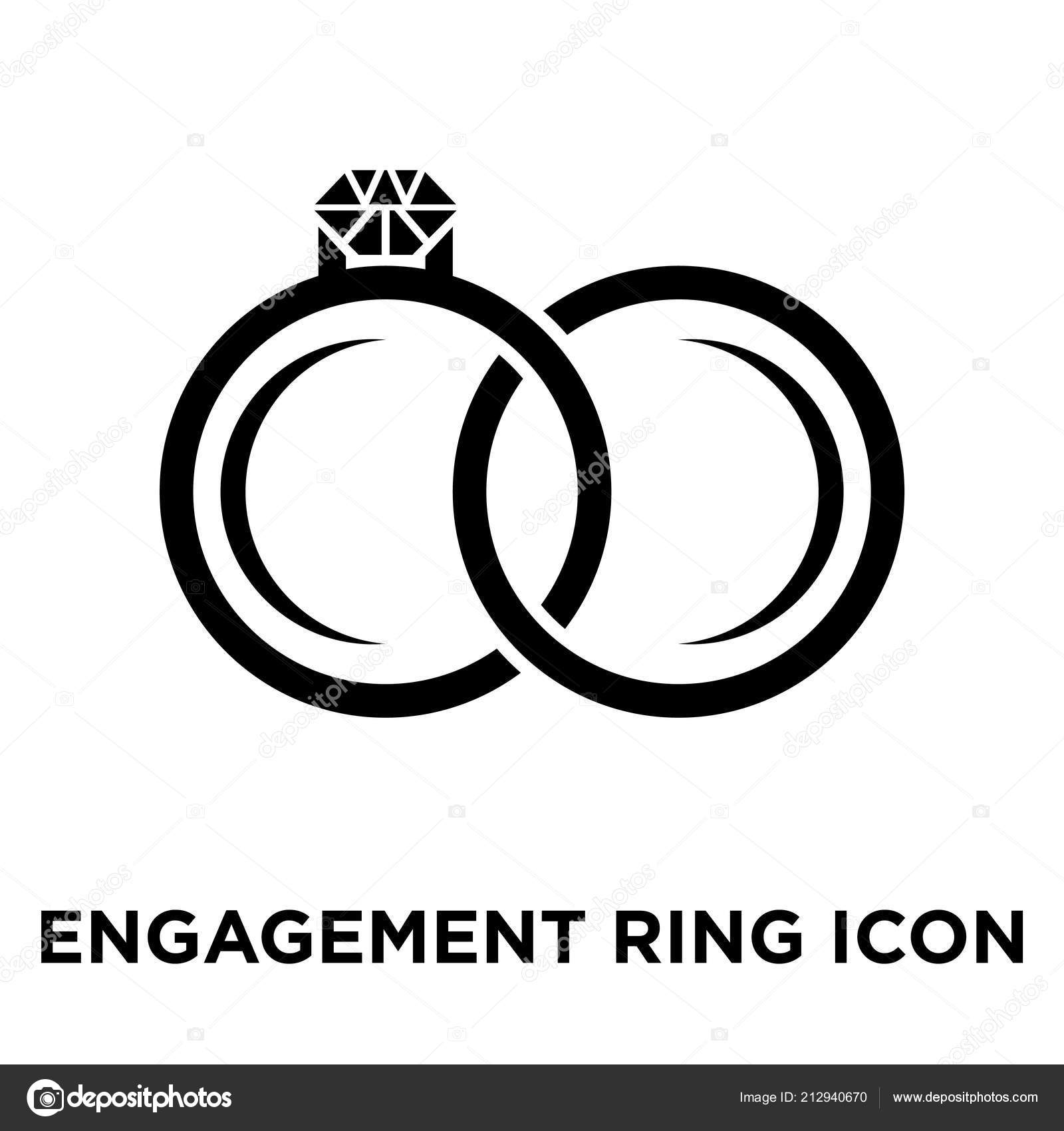 Engagement Ring Icon Vector Isolated White Background Logo Concept ...