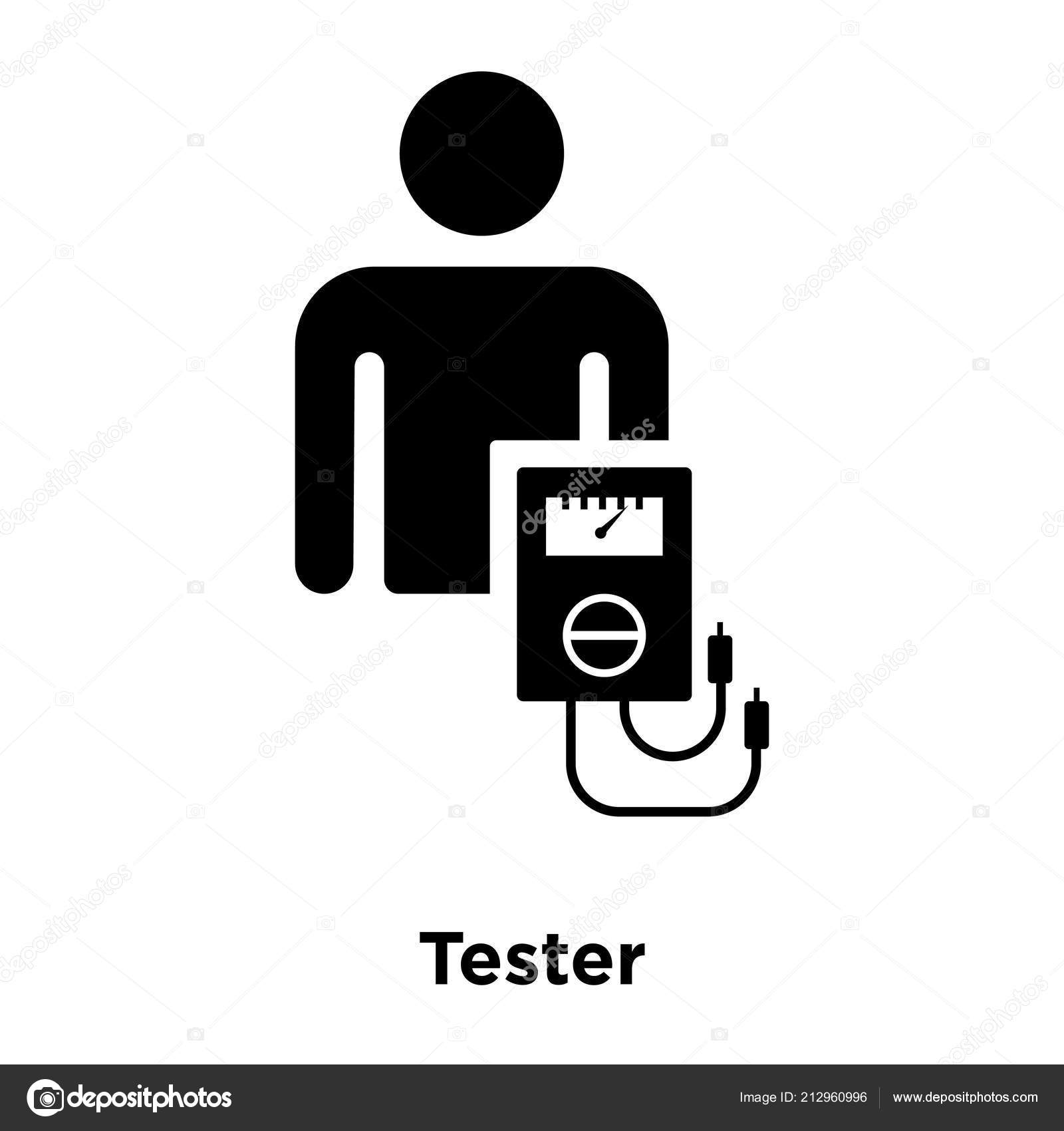 Testaren Ikonen Vektor Isolerad Vit Bakgrund Logotypen Begreppet ...